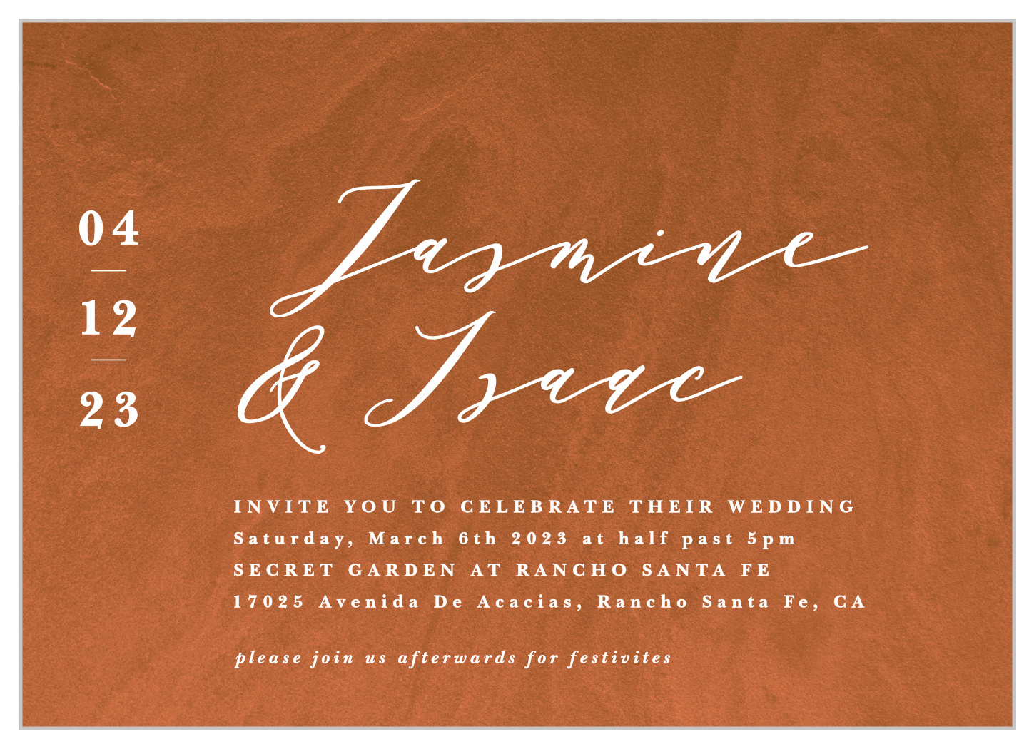 Sandstone Rust Wedding Invitations by Basic Invite