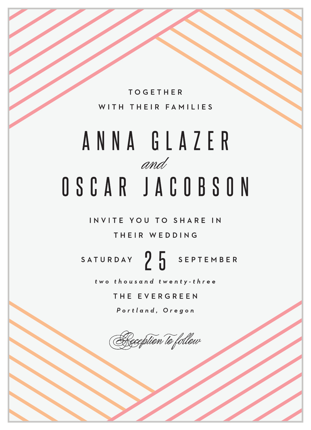 Pattern Stripes Wedding Invitations by Basic Invite