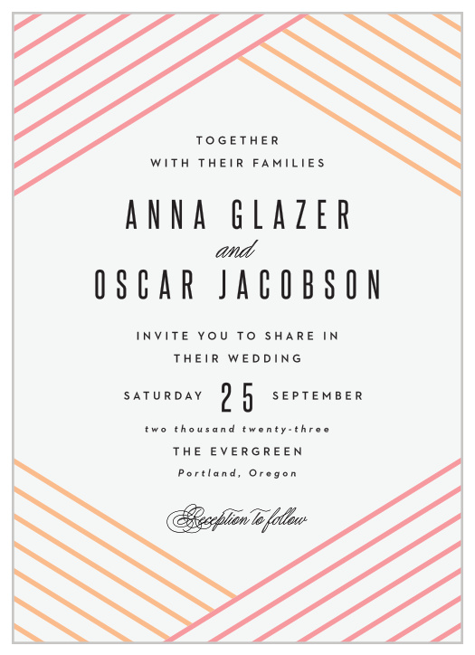Geometric Wedding Invitations - Match Your Color & Style Free!