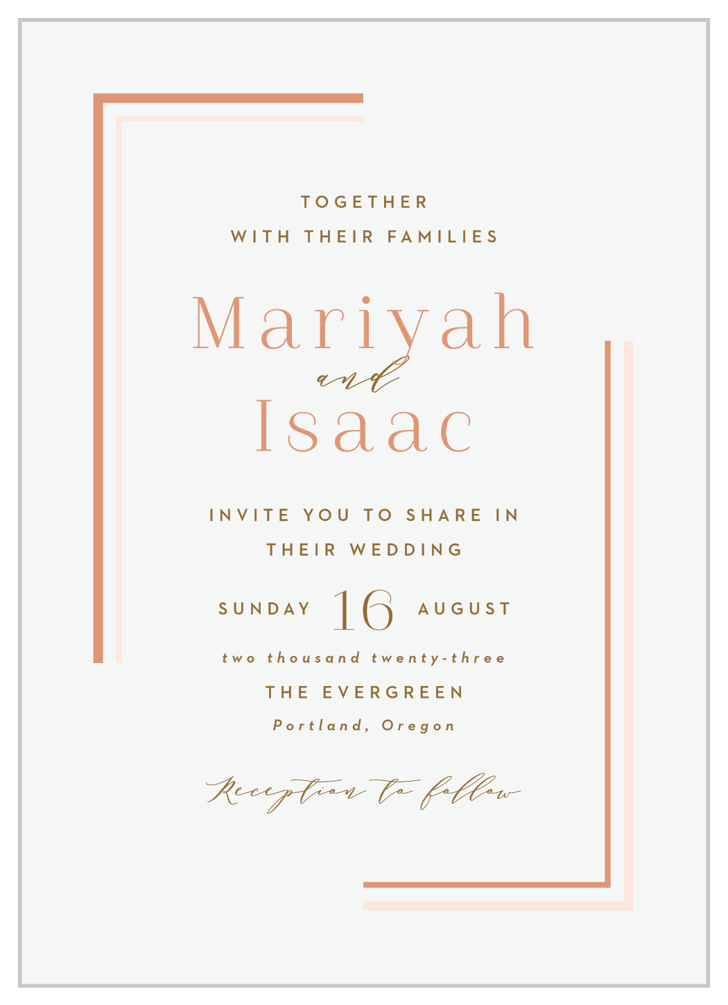 Clean Lines Wedding Invitations by Basic Invite