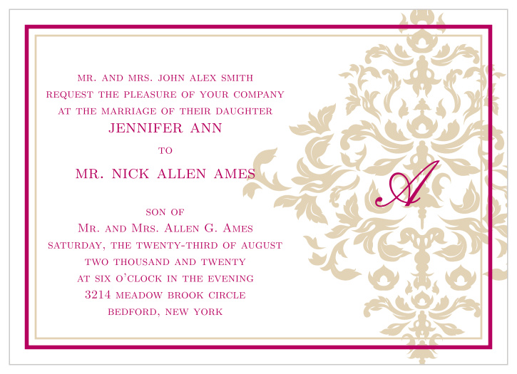Elegant Damask Wedding Programs by Basic Invite