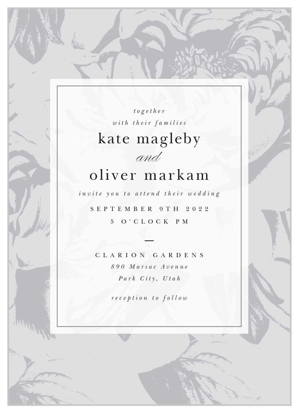 Etched Peony Wedding Invitations by Basic Invite