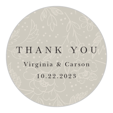 Botanical Border Wedding Stickers by Basic Invite