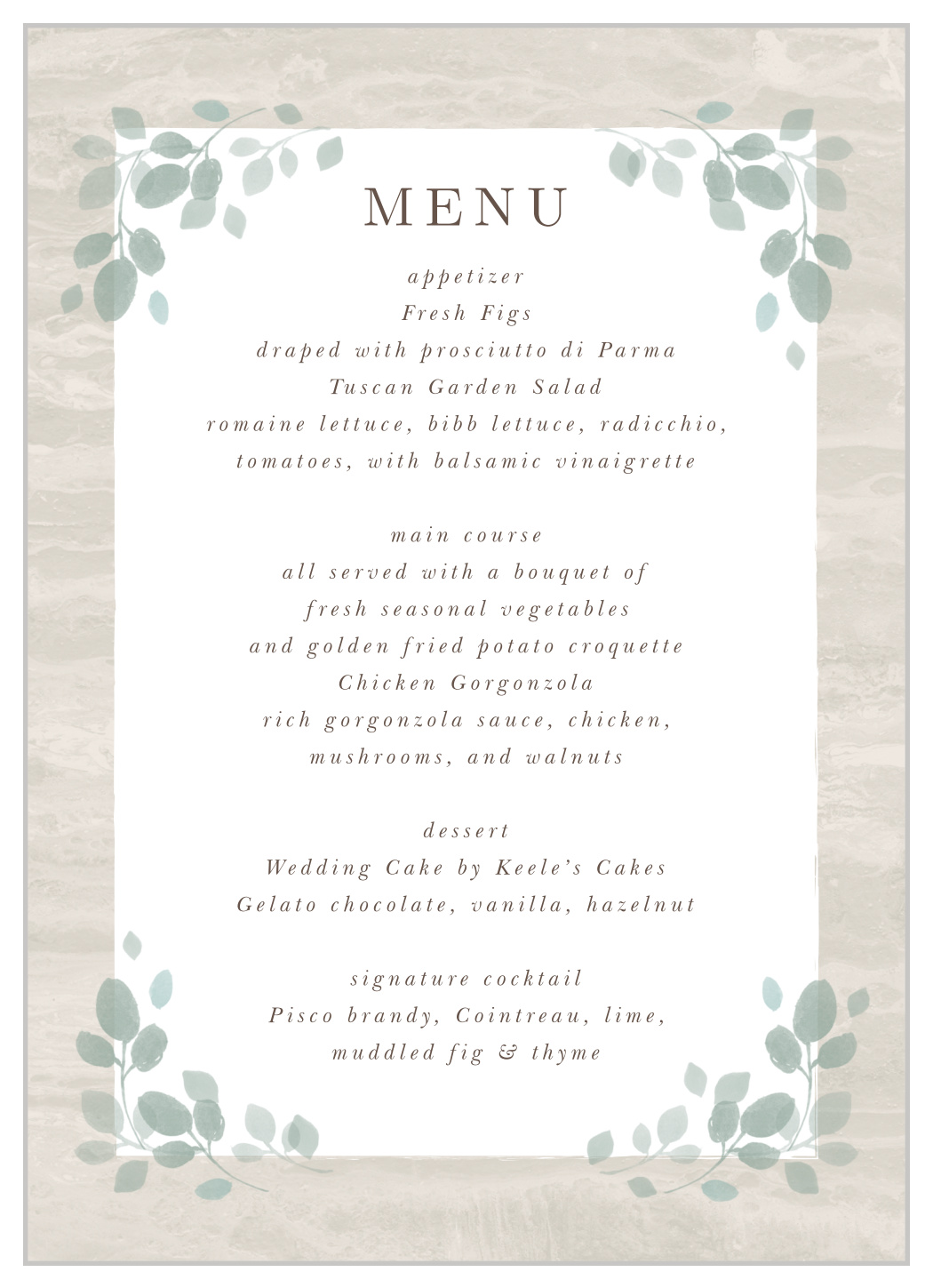 Aspen Trees Wedding Menus by Basic Invite