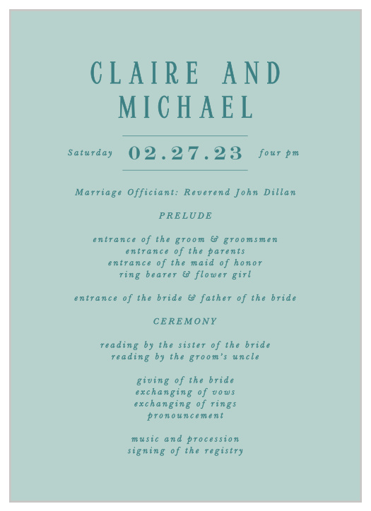 Formal Charm Wedding Invitations by Basic Invite