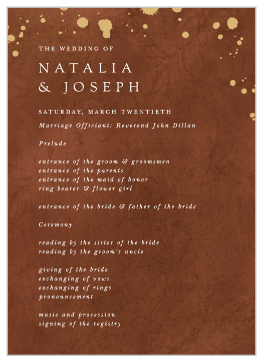 Western Wedding Programs - Match Your Color & Style Free!