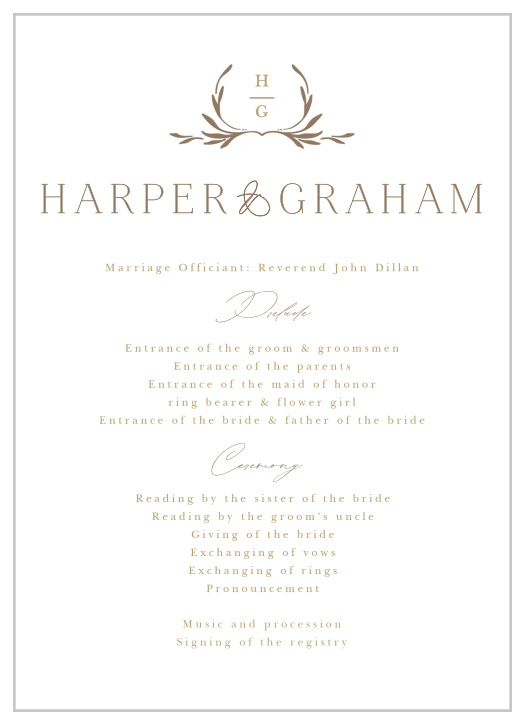 Wedding Programs | Match Your Colors & Style Free!