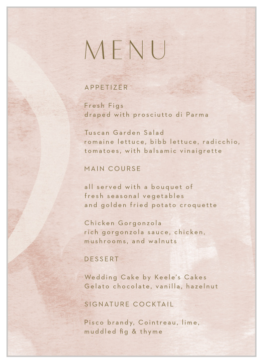 Watercolor Wedding Menus - Match Your Color & Style Free!