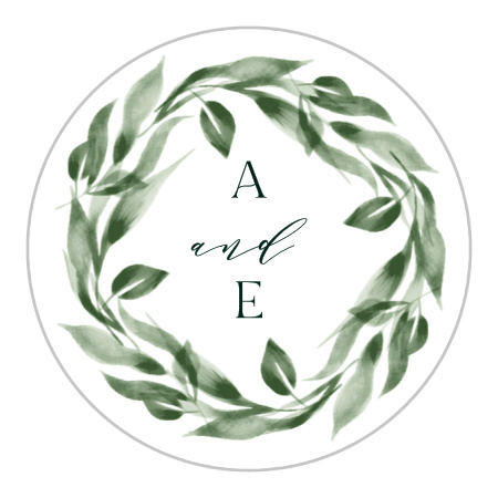 Verdant Vine Wedding Stickers by Basic Invite