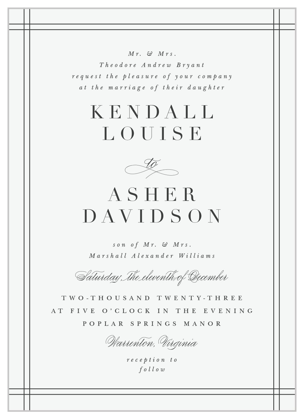 Classical Statement Wedding Invitations by Basic Invite