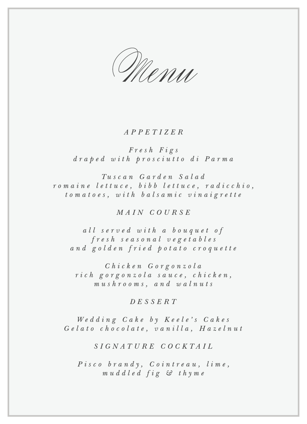 Classical Statement Wedding Menus By Basic Invite classical-statement-wedding-menus-by-basic-invite