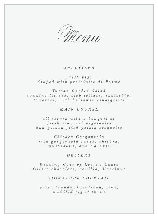 Wedding Menus | Design Your Menu Cards Instantly Online!