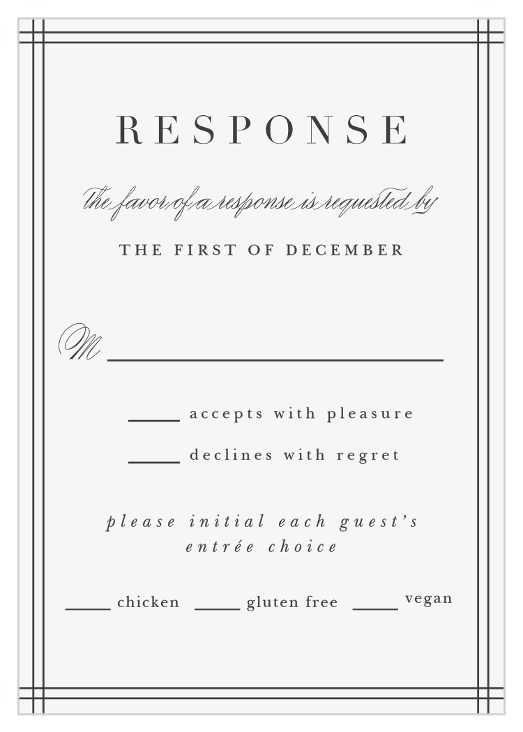 Classical Statement Response Cards by Basic Invite