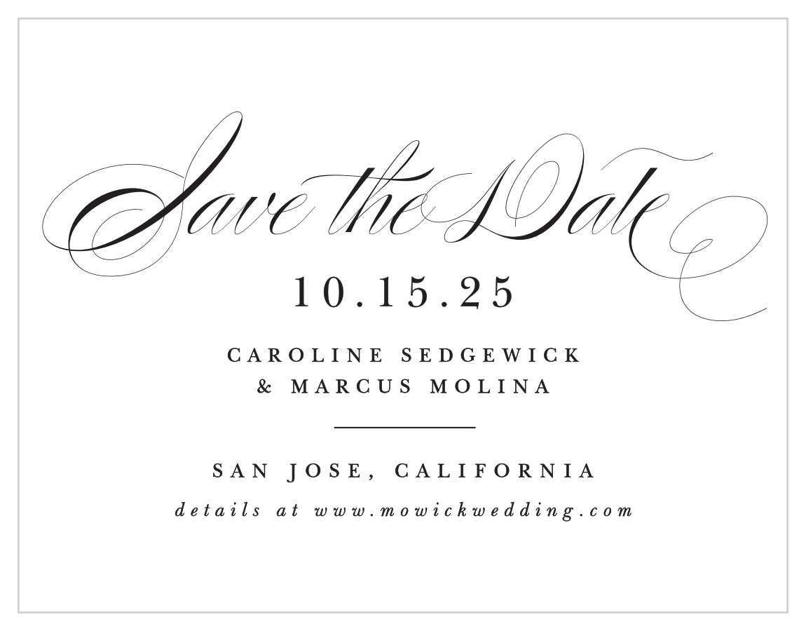Considered Cursive Save the Date Cards by Basic Invite