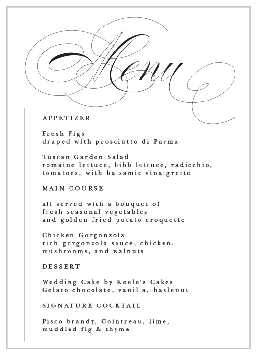 Wedding Menus | Design Your Menu Cards Instantly Online!