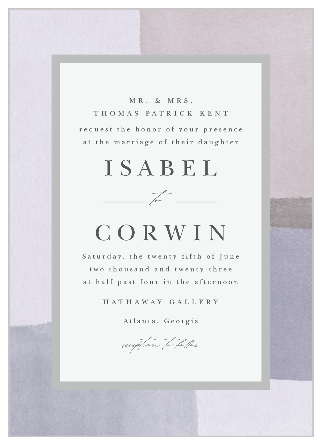 Watercolor Layers Wedding Invitations by Basic Invite