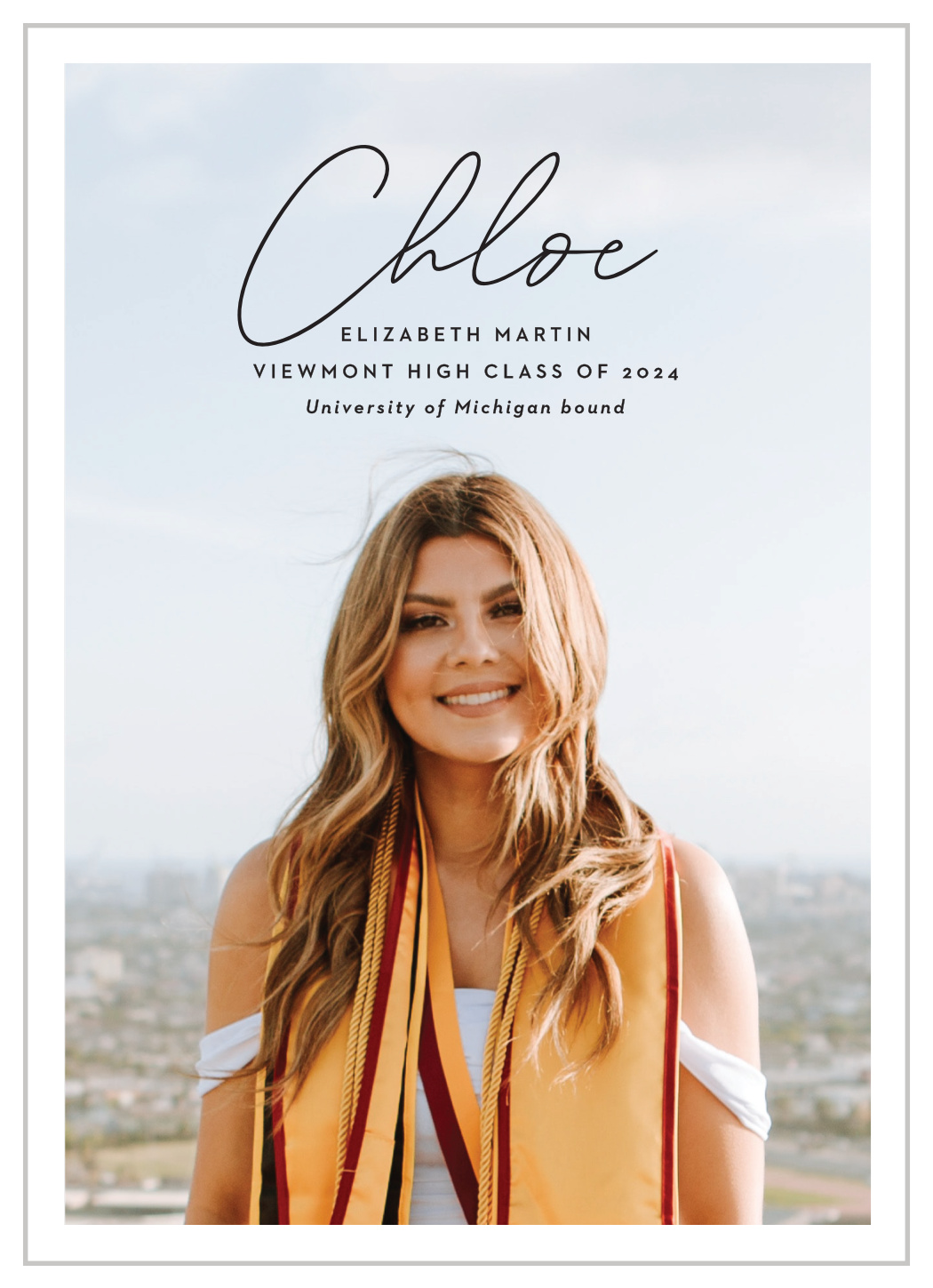 Classic Cover Graduation Announcements by Basic Invite