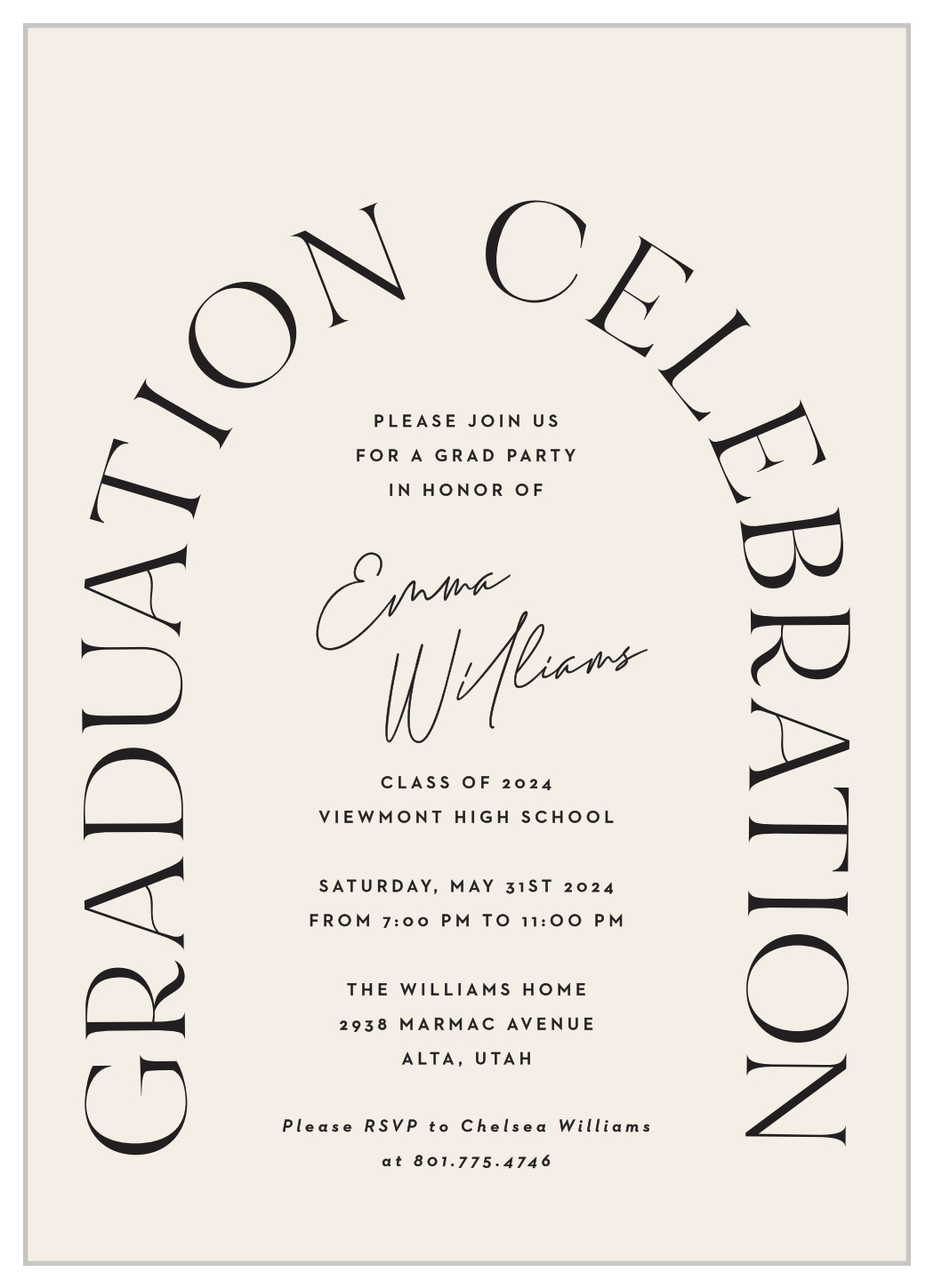 Arch Frame Graduation Invitations by Basic Invite