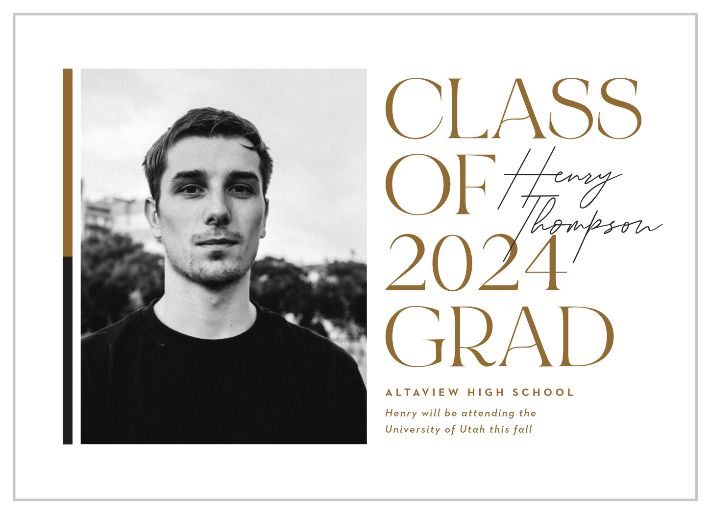 Side Stack Graduation Announcements by Basic Invite