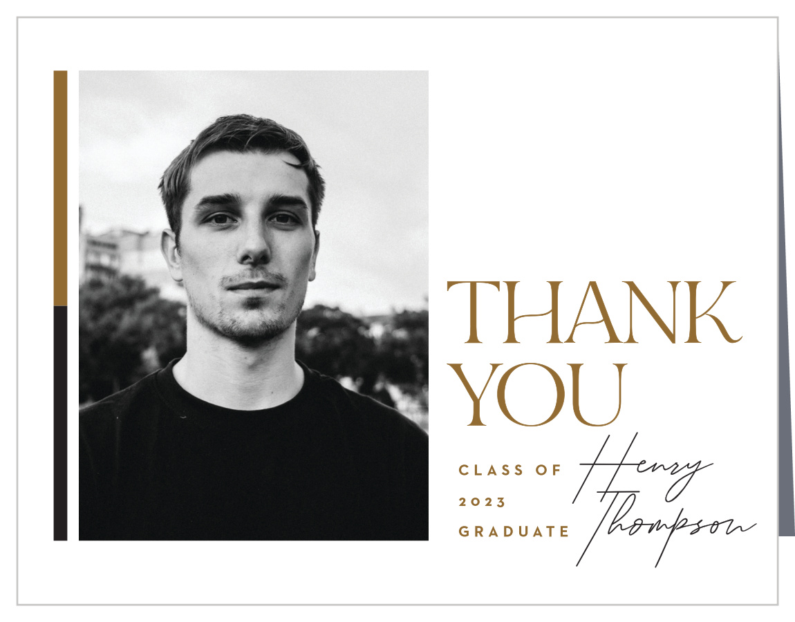 Side Stack Graduation Thank You Cards by Basic Invite