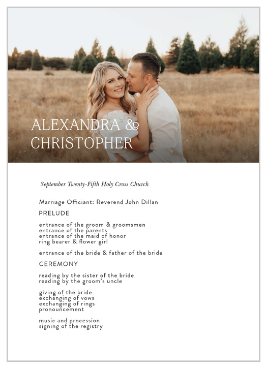 Wedding Programs | Match Your Colors & Style Free!