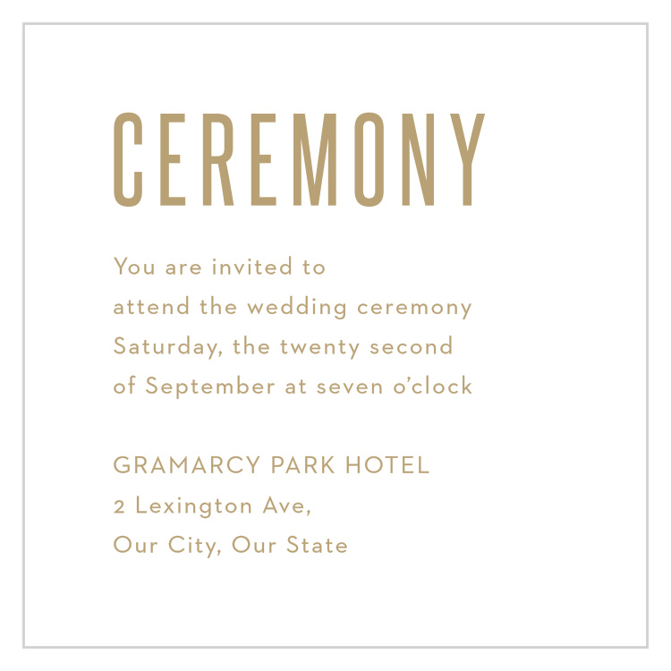 Minimal Stack Ceremony Cards by Basic Invite