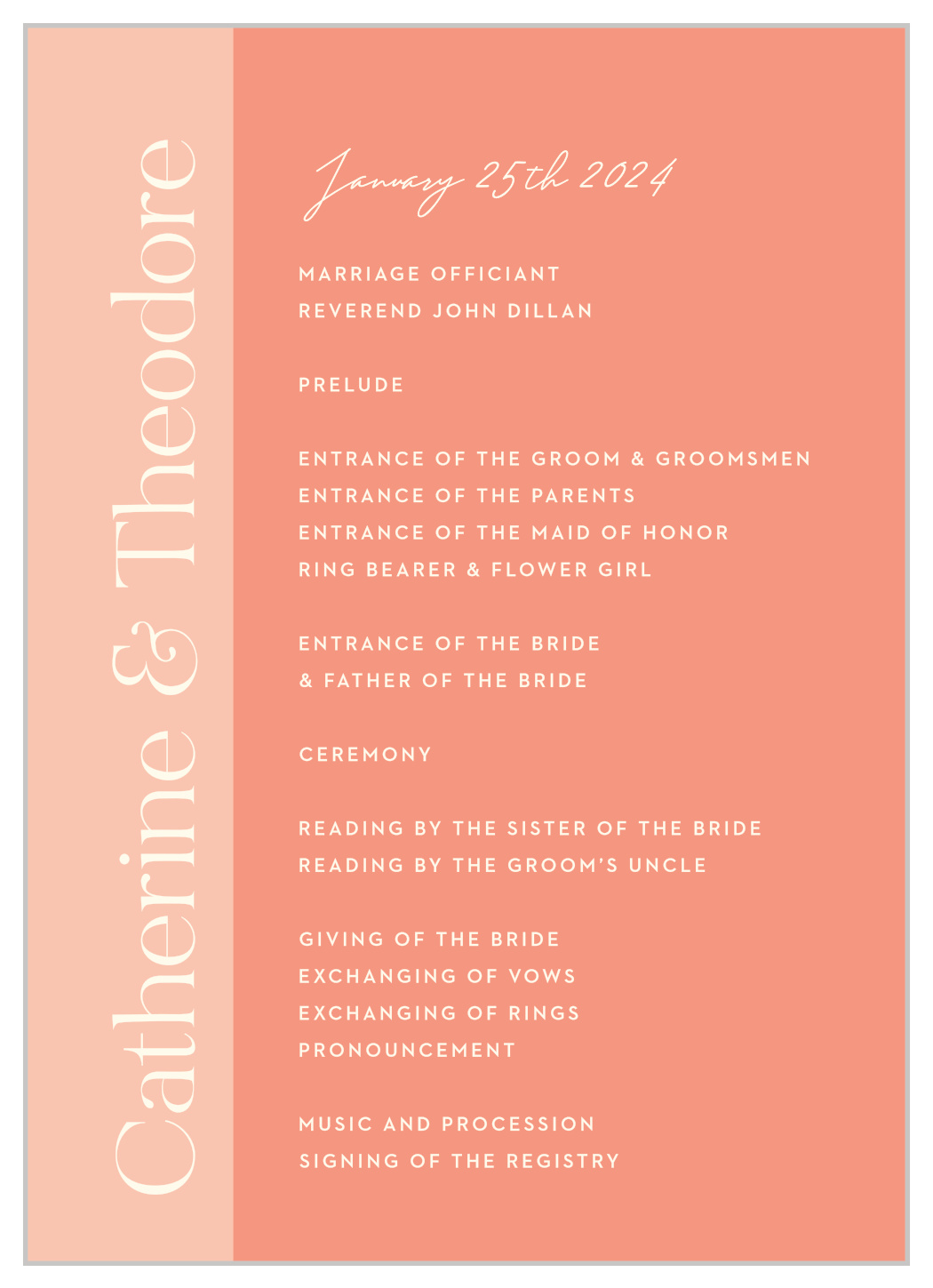 Fresh Type Wedding Programs by Basic Invite