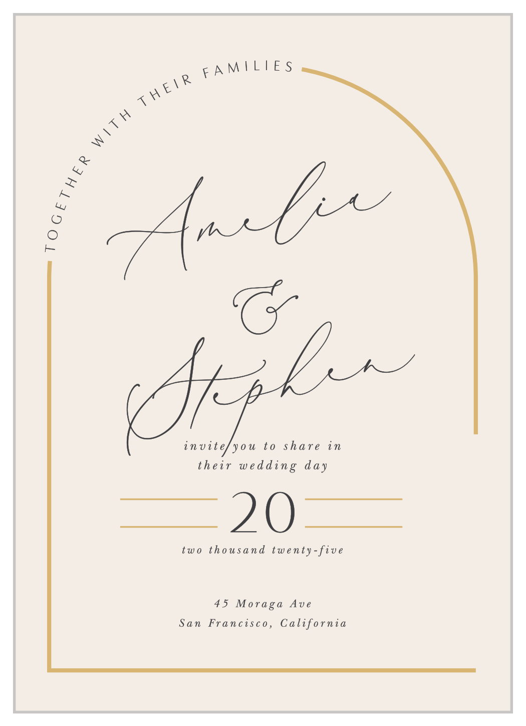 Modern Arch Wedding Invitations by Basic Invite