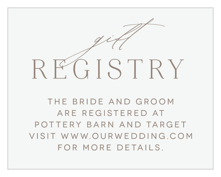 Romantic Type Registry Cards by Basic Invite