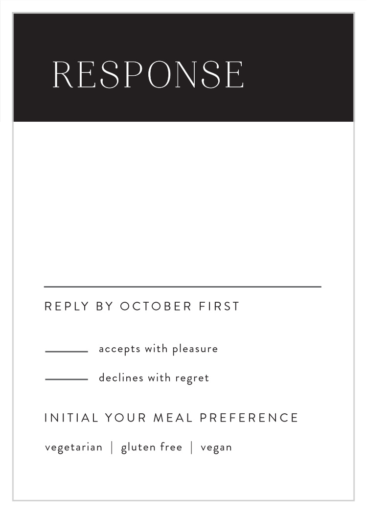 Bold Initials Response Cards by Basic Invite