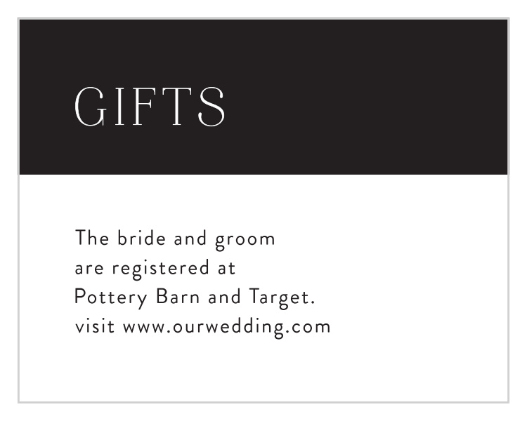 Bold Initials Registry Cards by Basic Invite