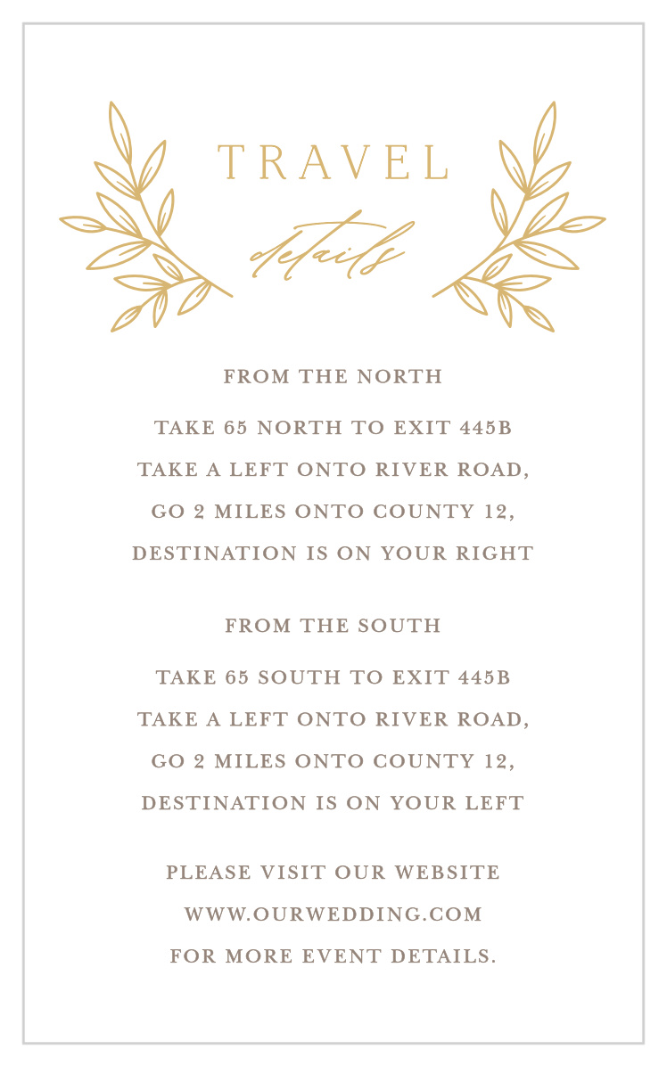 Botanical Crest Direction Cards by Basic Invite
