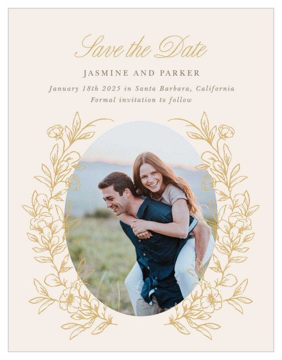 Romantic Garden Save the Date Cards by Basic Invite