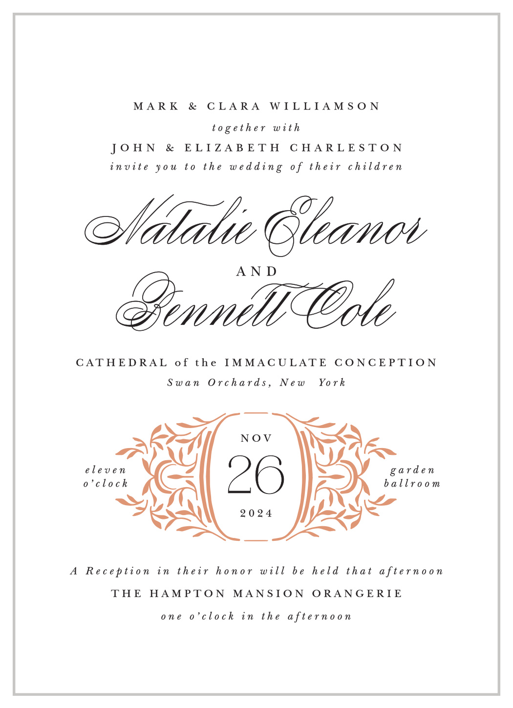 Fancy Filigree Wedding Invitations by Basic Invite