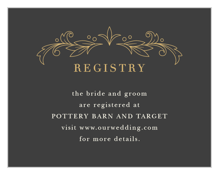 Ornate Baroque Registry Cards by Basic Invite
