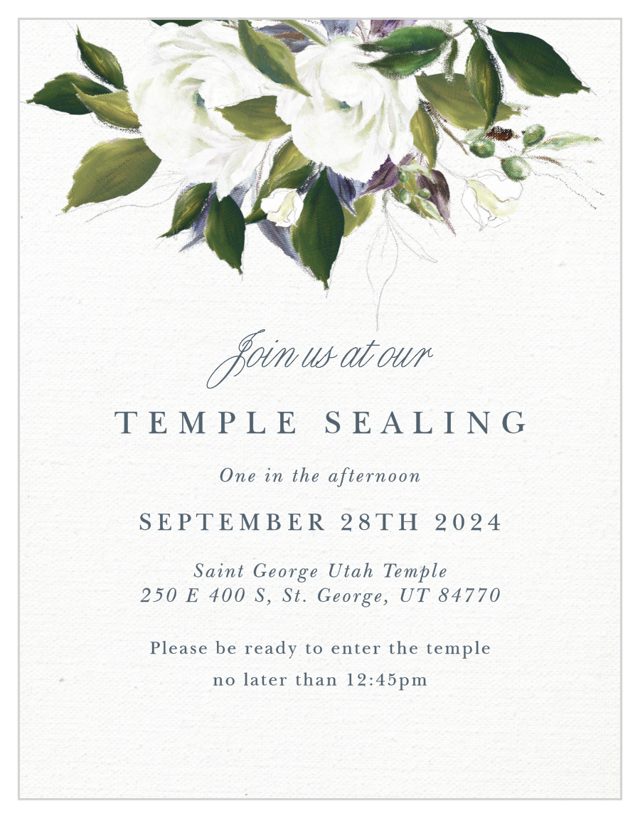 Elegant Aristocrat LDS Temple Sealing Cards by Basic Invite