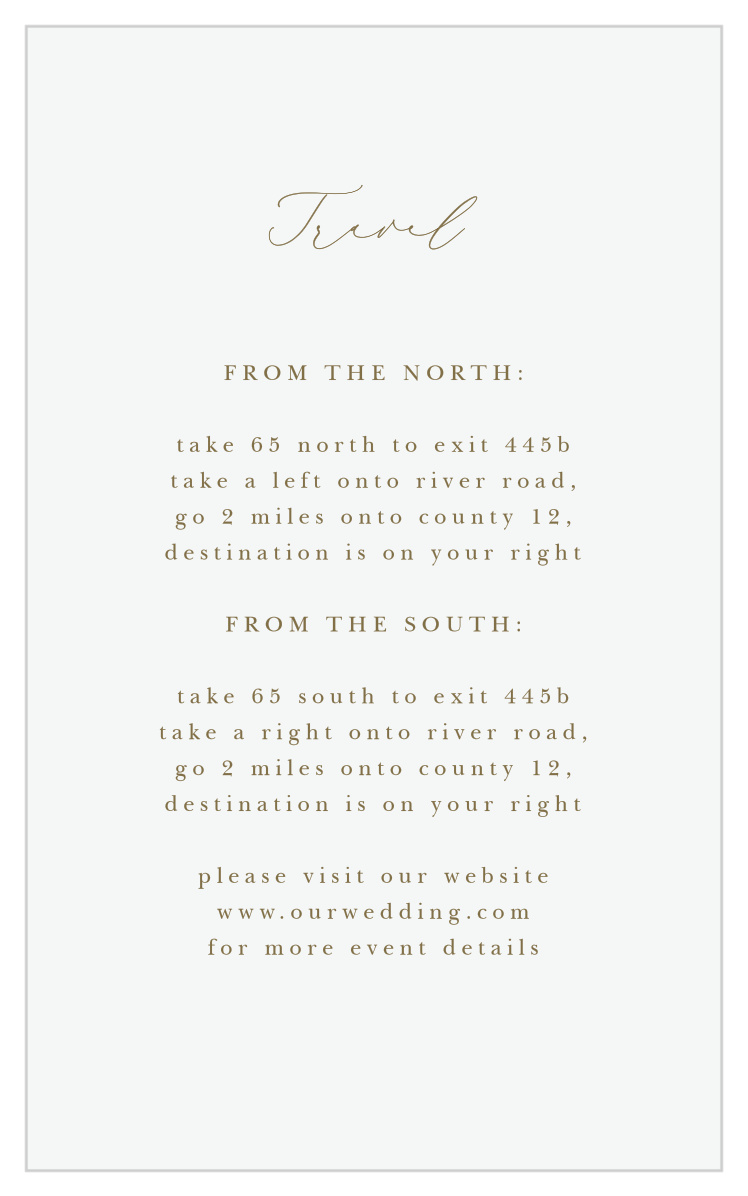 Golden Crest Direction Cards by Basic Invite