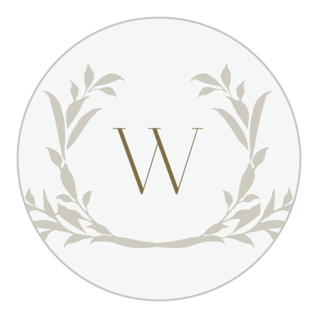Golden Crest Wedding Stickers by Basic Invite
