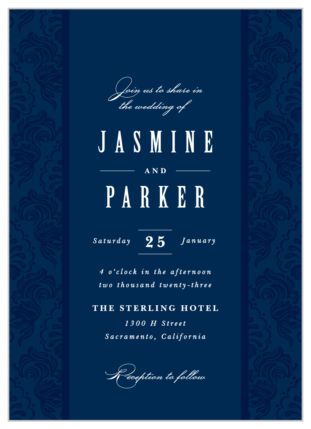 Ribbon & Damask Wedding Invitations by Basic Invite