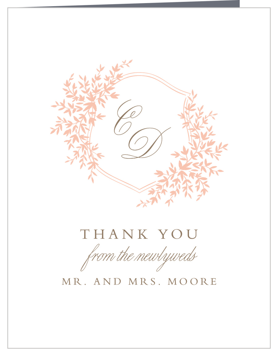 Garden Crest LDS Wedding Thank You Cards by Basic Invite