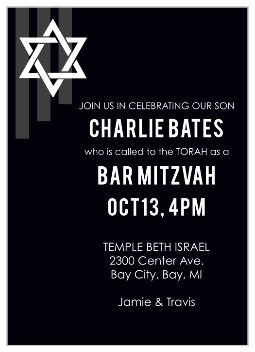 Bar Mitzvah Invitations | Match Your Colors & Style Free