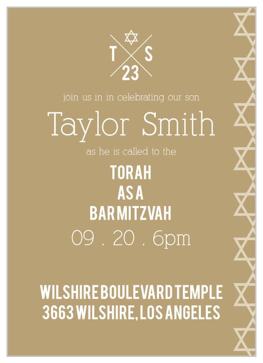 Bar Mitzvah Invitations | Match Your Colors & Style Free