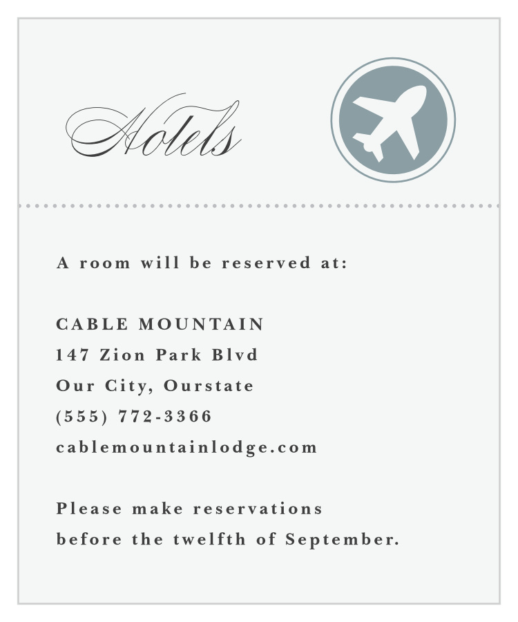 Boarding Pass Accommodation Cards by Basic Invite