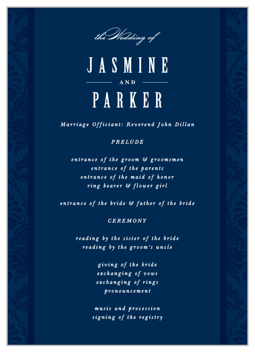 Ribbon & Damask Wedding Invitations by Basic Invite