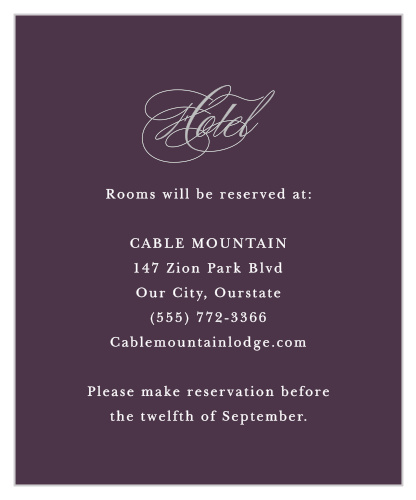 Victorian Frame Accommodation Cards by Basic Invite