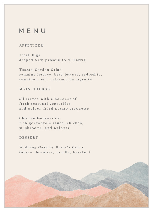 Watercolor Wedding Menus - Match Your Color & Style Free!