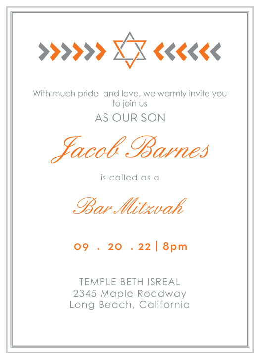 Bar Mitzvah Invitations | Match Your Colors & Style Free