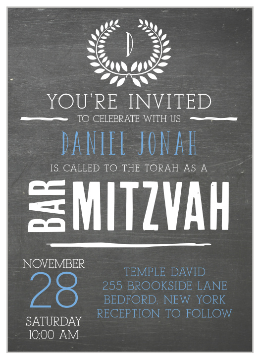 Bar Mitzvah Invitations | Match Your Colors & Style Free! - Basic Invite