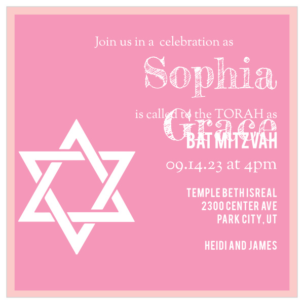 Bat Mitzvah Invitations | Match Your Colors & Style Free!