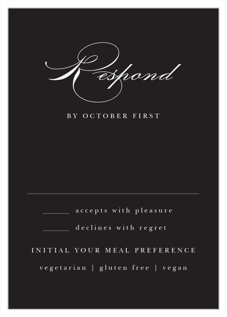 Formal Damask Response Cards by Basic Invite